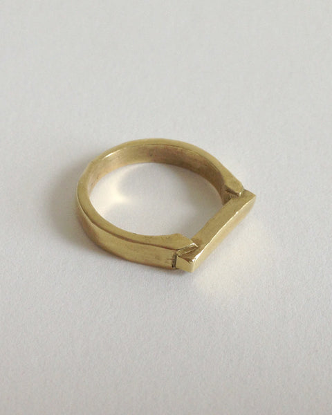 Ingot ring in brass